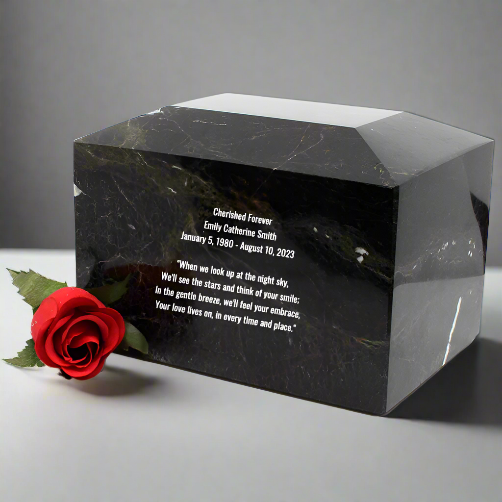 Marble Urn | Tibet Black Zebra– Casket Depot Vancouver