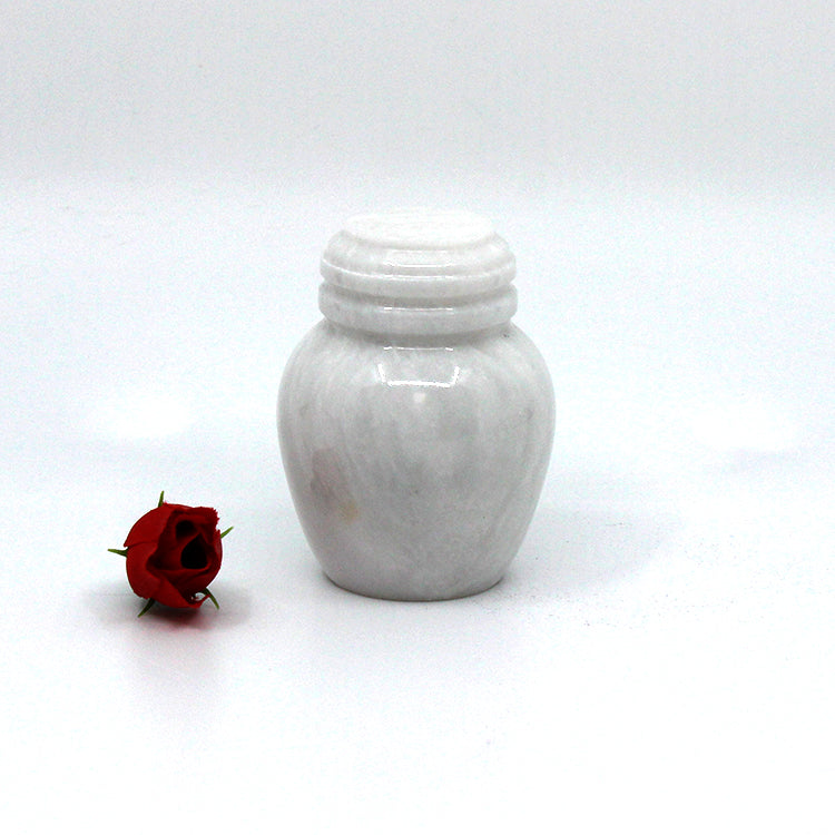 Perth Marble Momento Urn | Pearl White– Casket Depot Vancouver